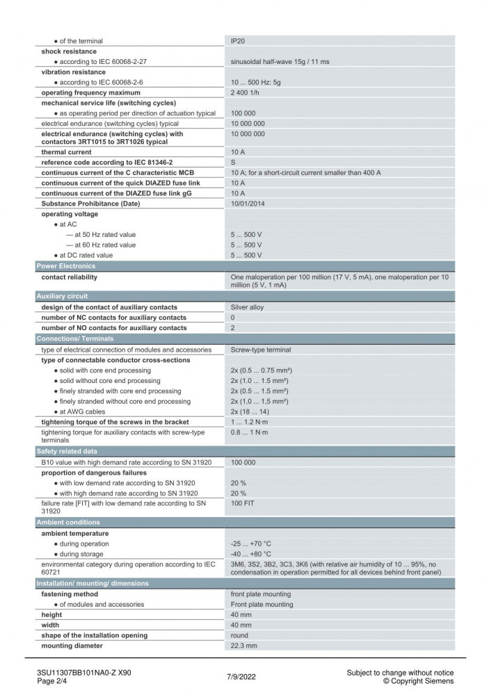 SIEMENS A6X30142613 technical document page 2