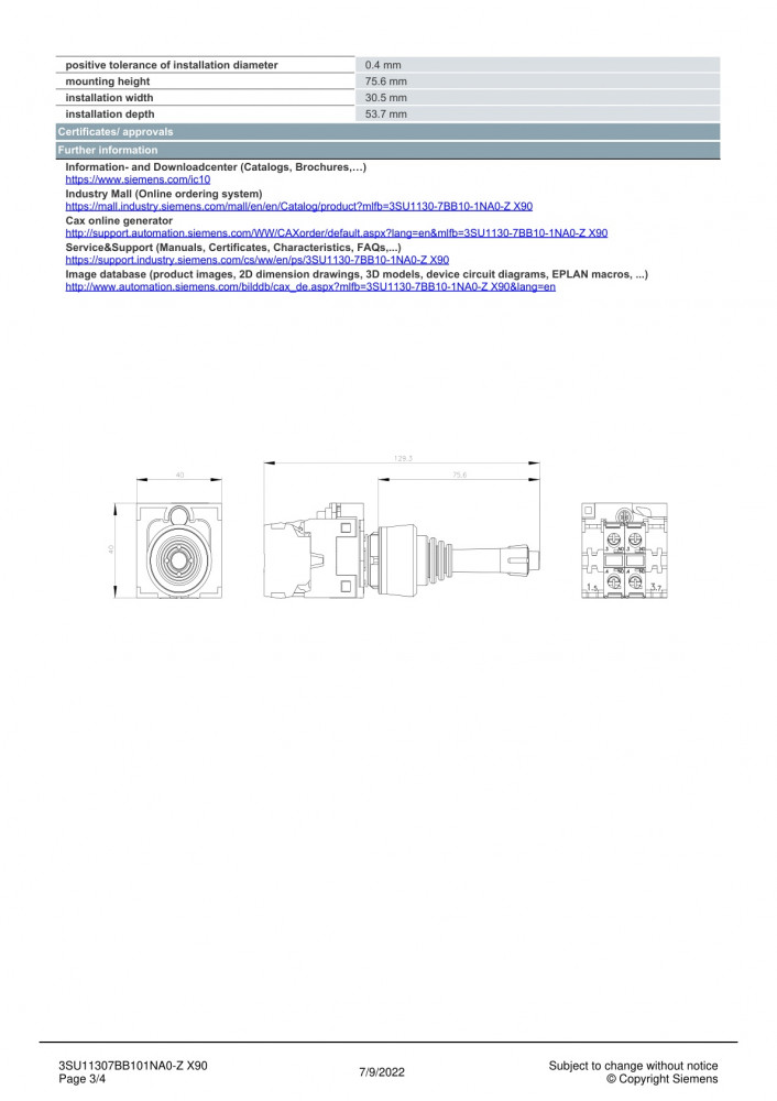 SIEMENS A6X30142613 technical document page 3