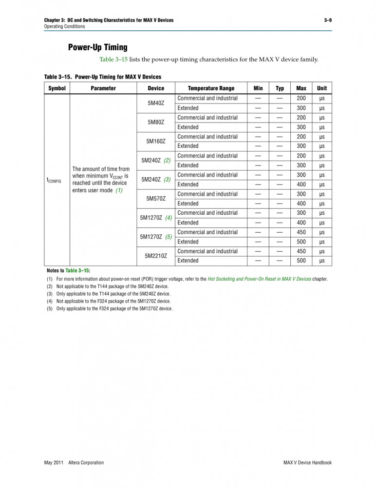 MAX V timing model document page 9