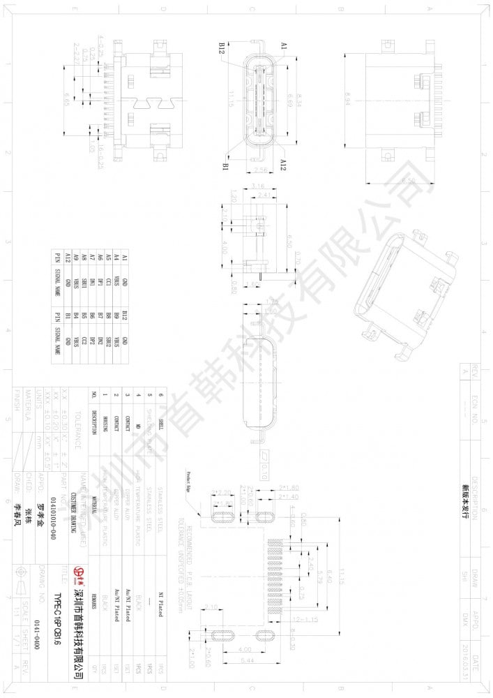 SHOU HAN TYPE-C 16P CB1.6 specification page 6