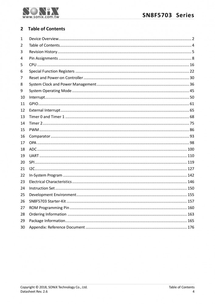 SN8F5703 datasheet page 4