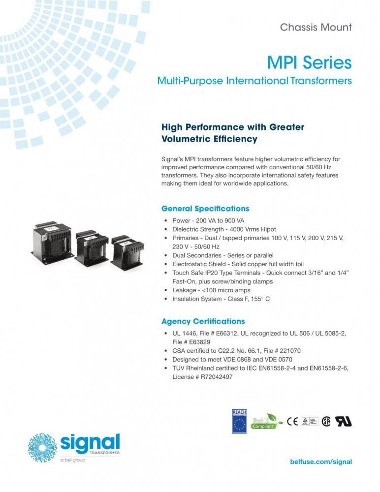 MPI Series technical document page 1