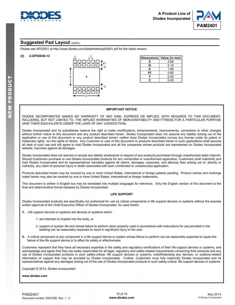 PAM2401 datasheet page 10