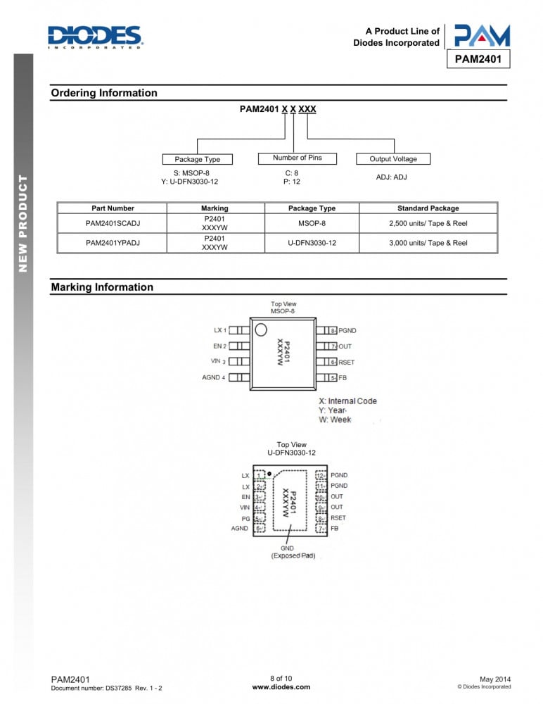 PAM2401 datasheet page 8