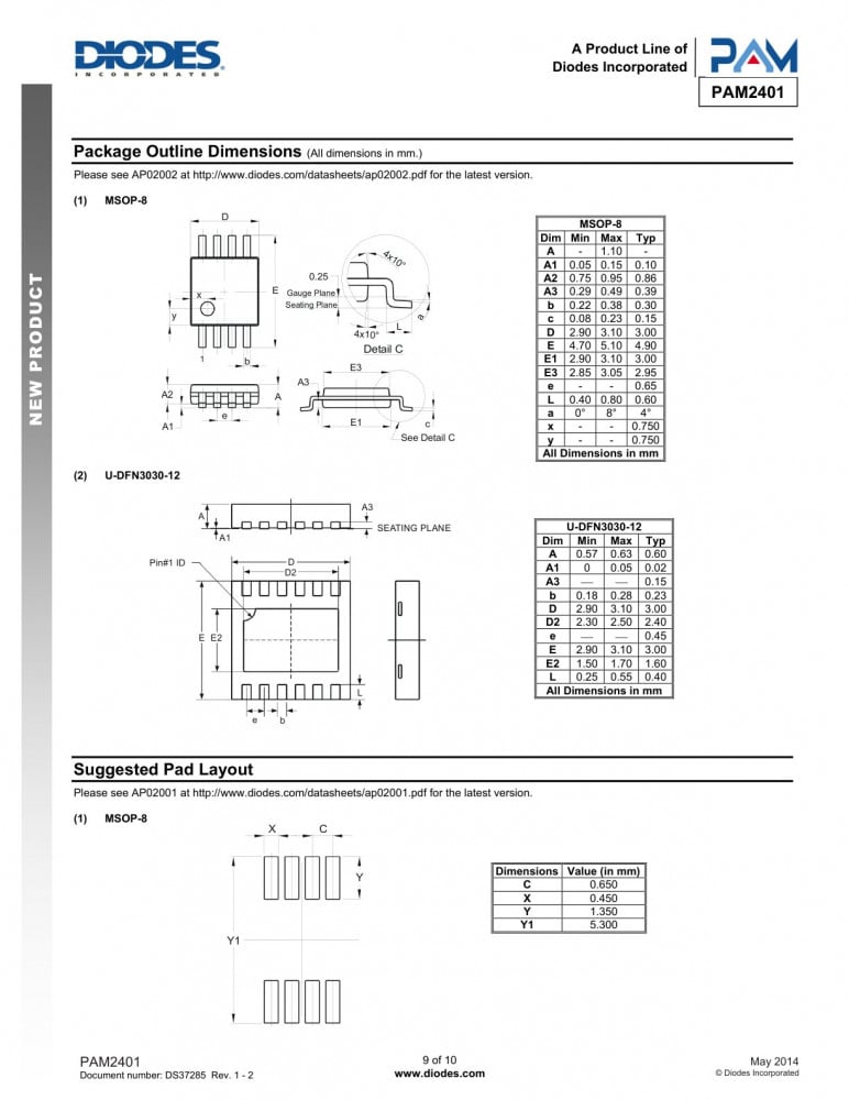 PAM2401 datasheet page 9