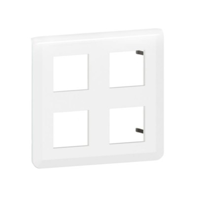 Plate 4x2 modules - Plate 4x2 modules white - Horizontal 4x2 module cover frame - Glossy thermoplastic halogen free 295x82mm