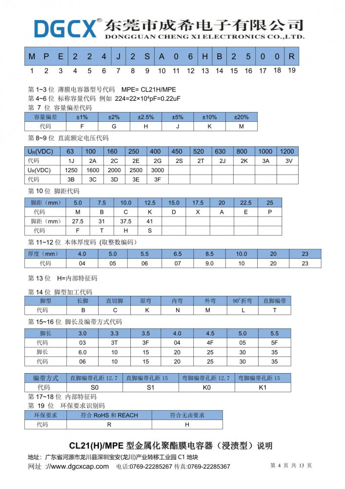DGCX specification page 4