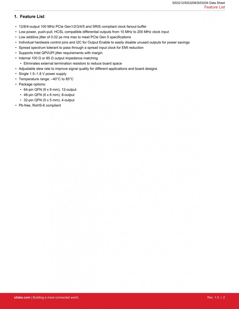 SI53208-A01AGM datasheet page 2