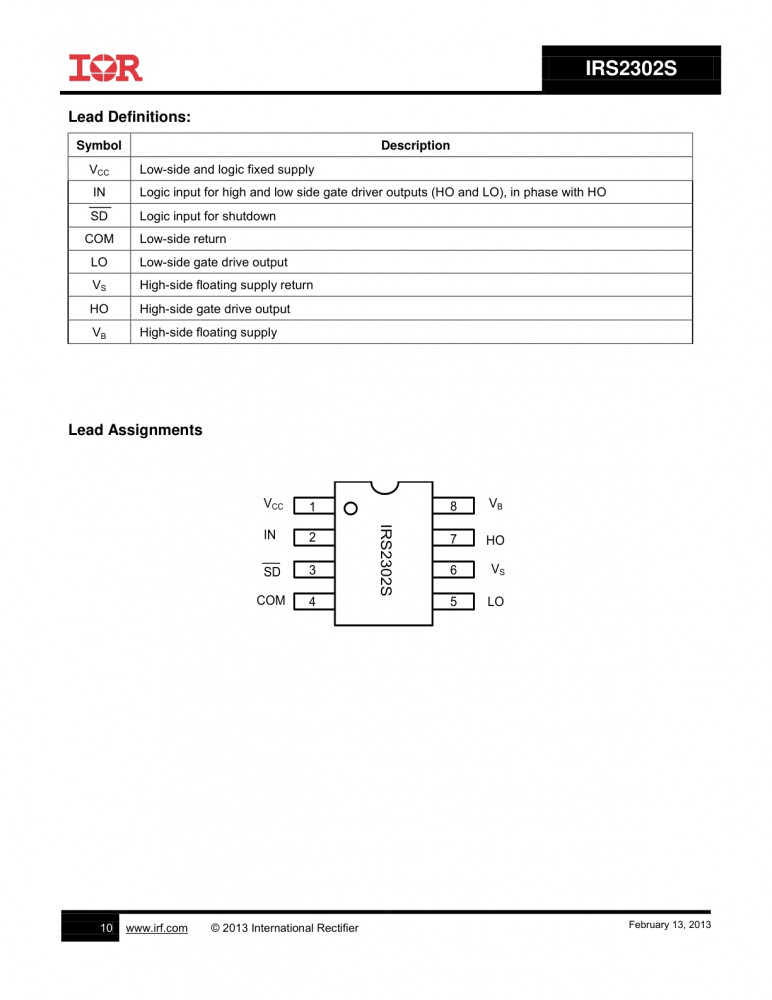 IRS2302SPBF datasheet page 10