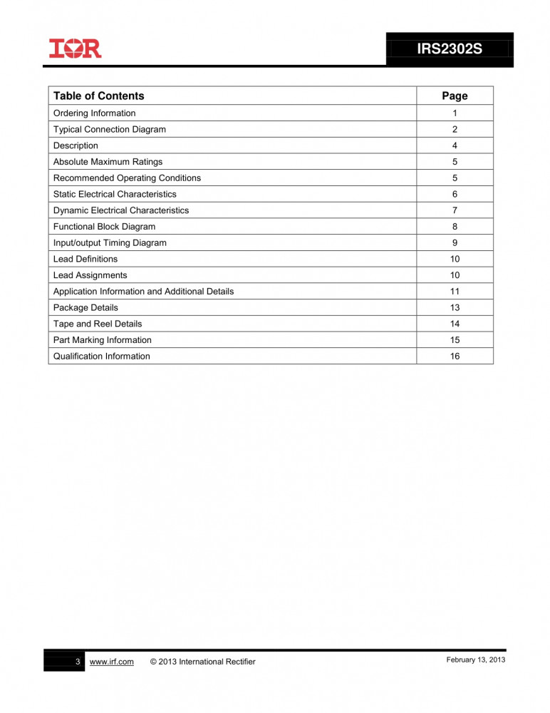 IRS2302SPBF datasheet page 3