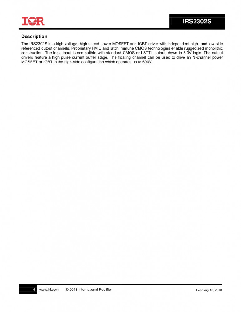 IRS2302SPBF datasheet page 4