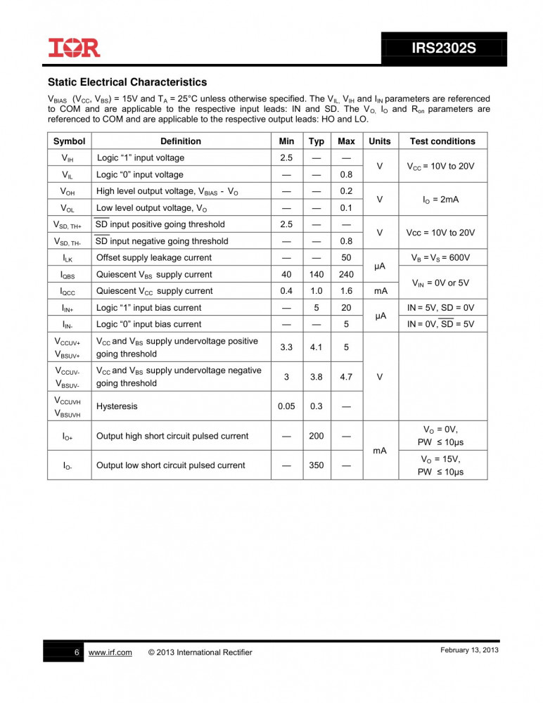 IRS2302SPBF datasheet page 6