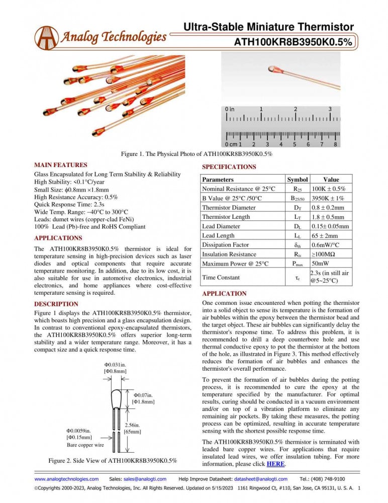 ATH100KR8B3950K0.5% datasheet page 1