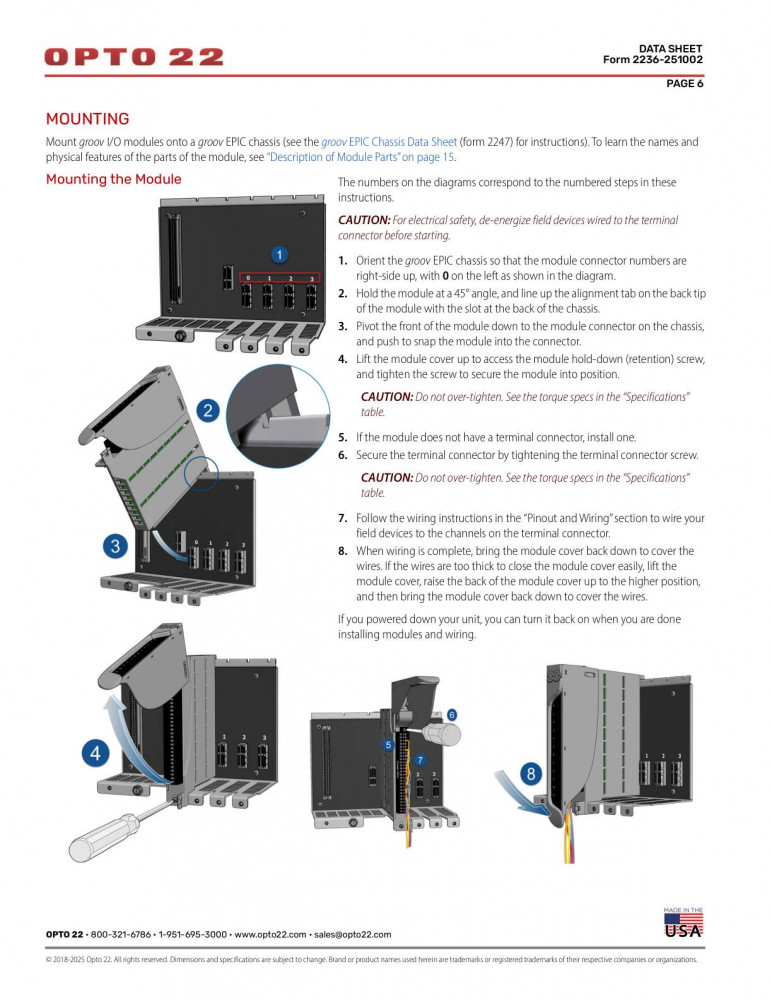 OPTO 22 groov DC input modules datasheet, page 6