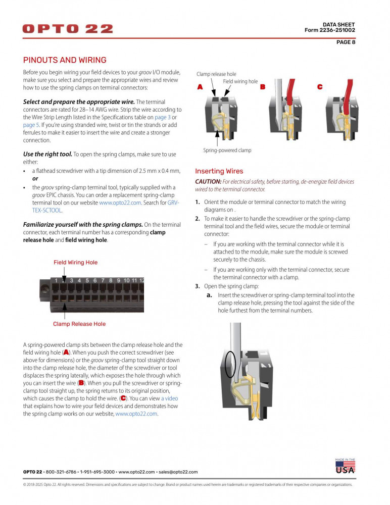 OPTO 22 groov DC input modules datasheet, page 8