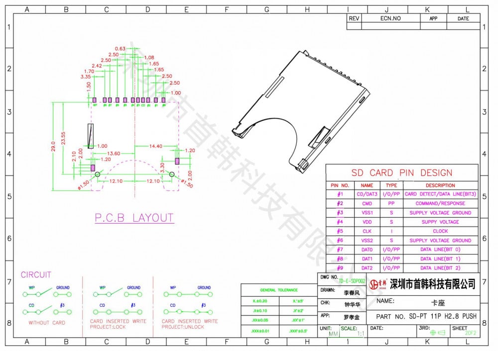 SD-PT 11P H2.8 PUSH specification page 2