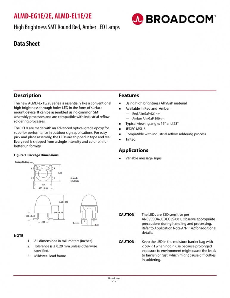 ALMD-EL2E-XZ002 datasheet page 1