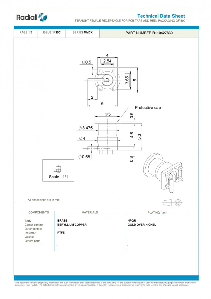 R110427830 datasheet page 1