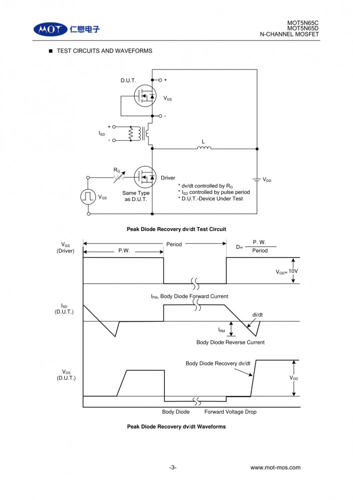 MOT5N65C datasheet page 3
