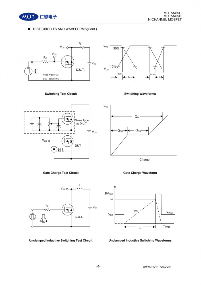 MOT5N65C datasheet page 4
