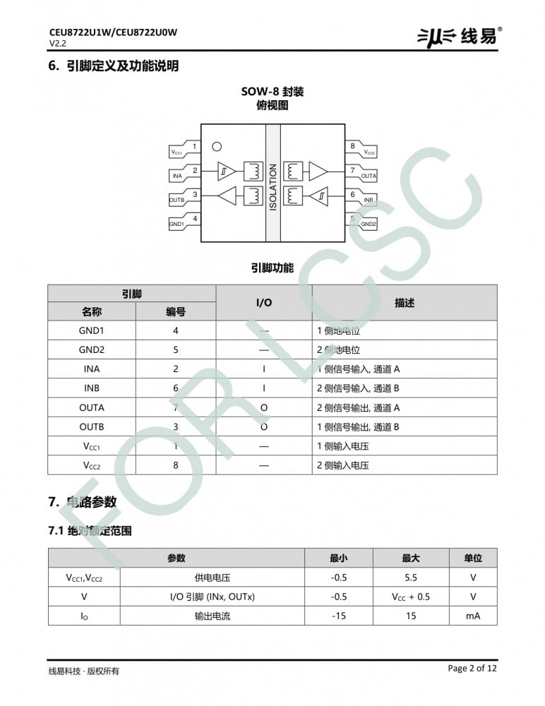 CEU8722U1W datasheet page 2