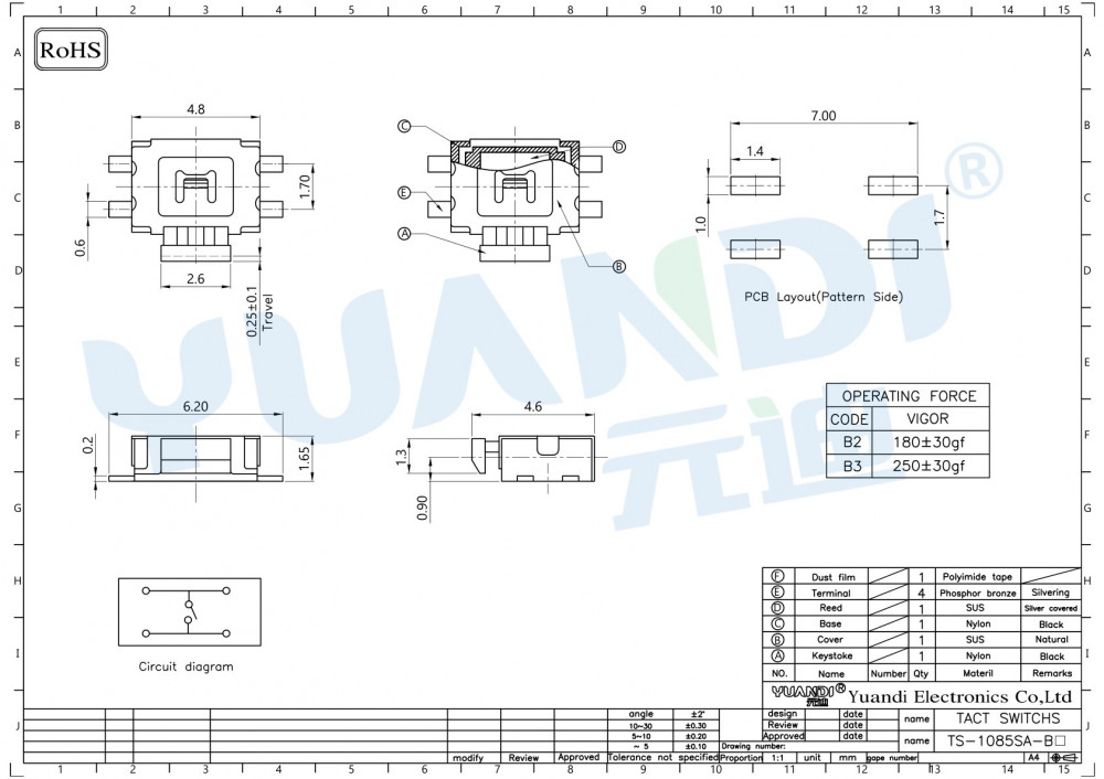 TS-1085SA-B3 technical document page