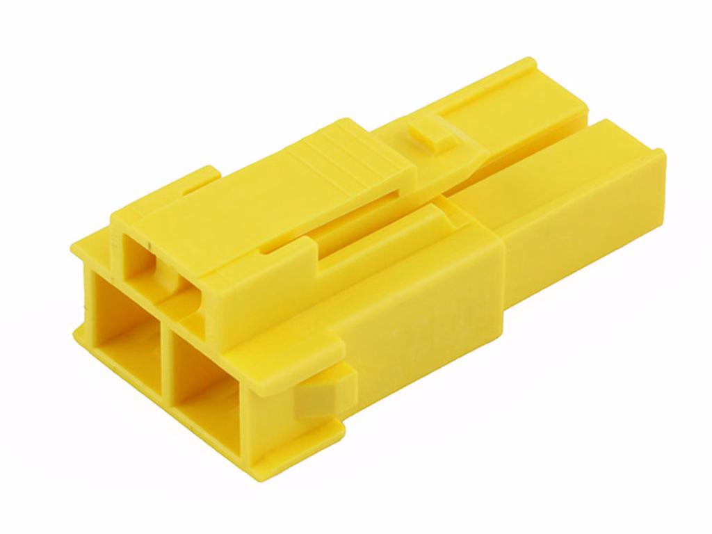 Mega-Fit ColorLock Tangless TPA-Capable Receptacle Housing, Single Row, 2 Circuit, UL 94V-0, Glow-Wire Capable, Yellow for sale