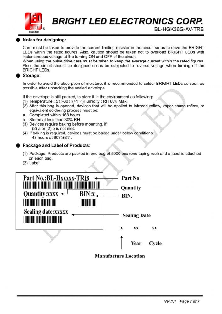 BL-HGK36G-AV-TRB datasheet page 8