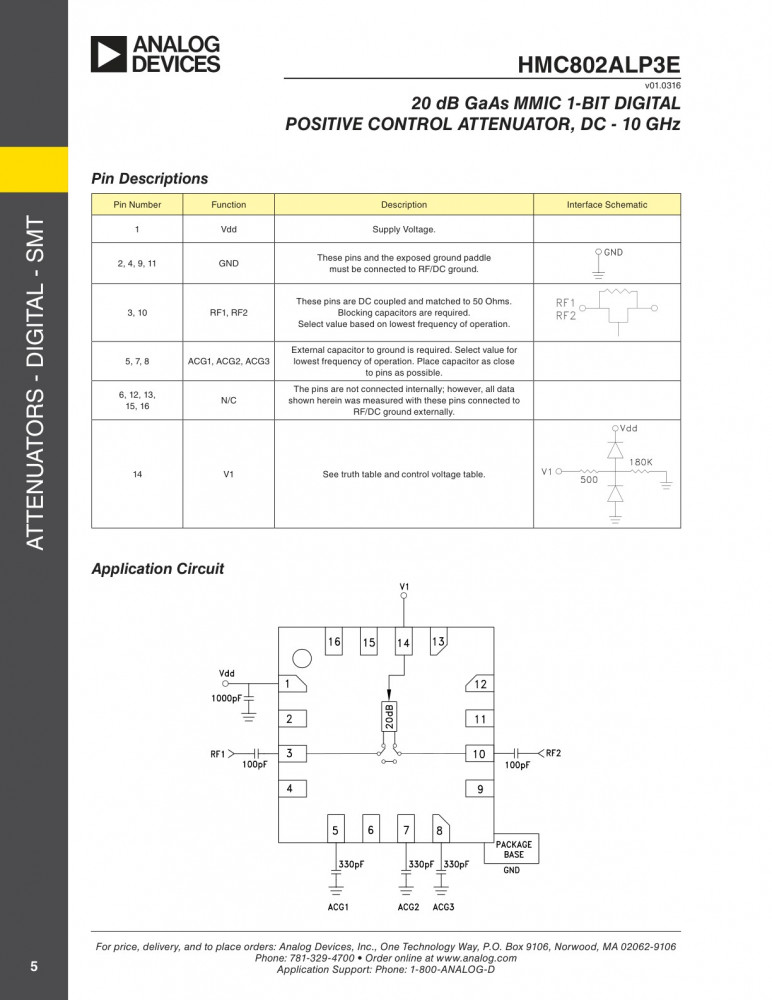 HMC802ALP3E datasheet page 5