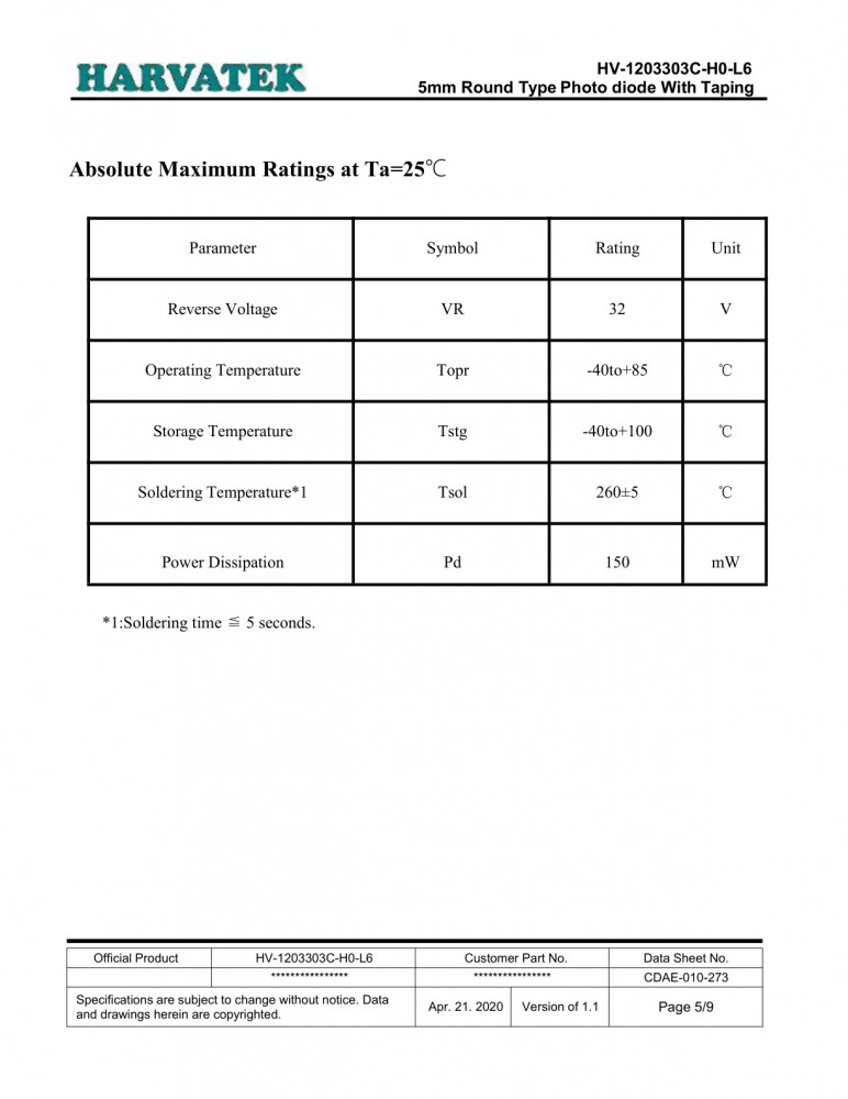 HV-1203303C-H0-L6 datasheet page 5