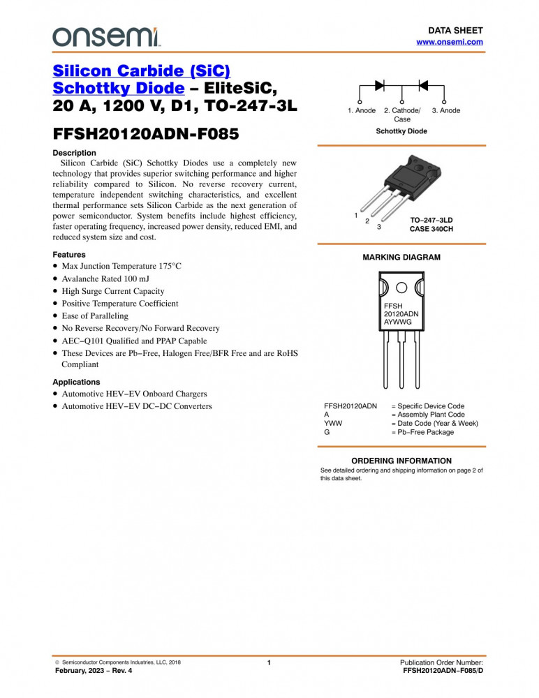 FFSH20120ADN-F085 datasheet page 1