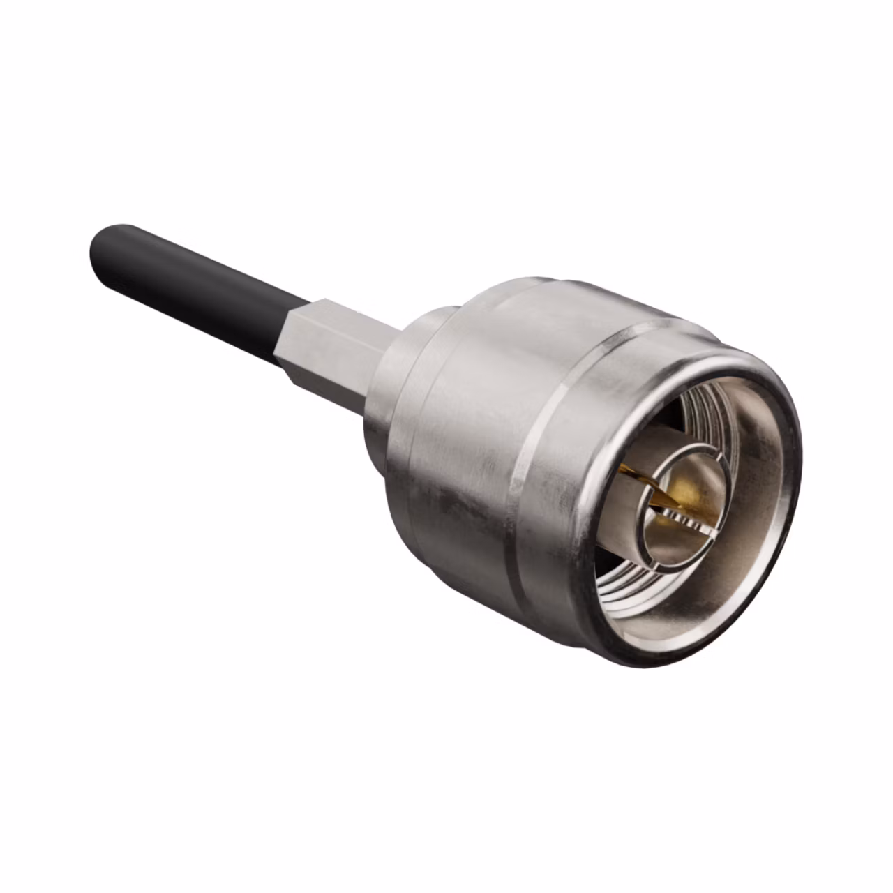N Plug, Straight, Crimp, RG-142, RG-223, RG-400 and RG-55 Cable, Brass Body, Nickel (Ni) Plated, Bulk Bag, 50 Ohms for sale