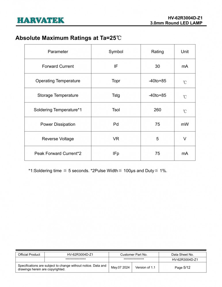 HV-62R3004D-Z1 datasheet page 5