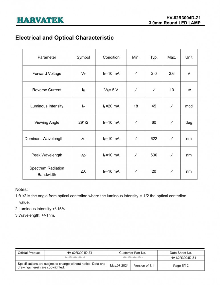 HV-62R3004D-Z1 datasheet page 6