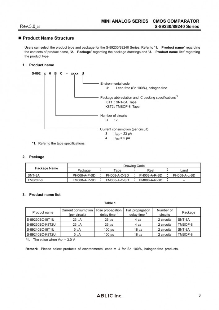 S-89240BC-I8T1U datasheet page 3
