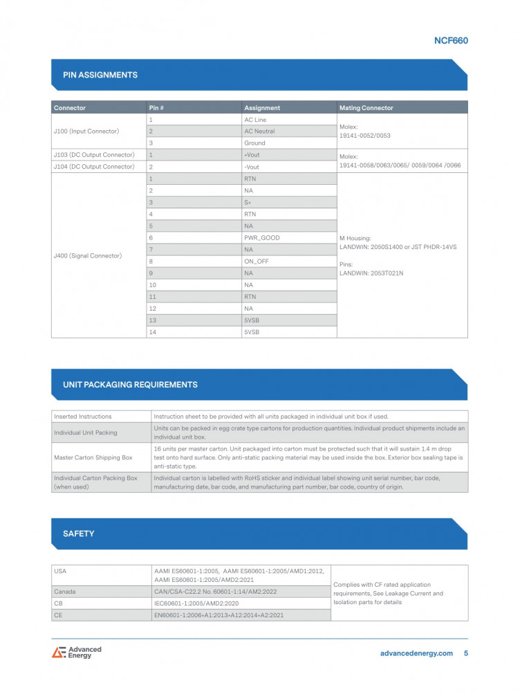 NCF660 series documentation page 5