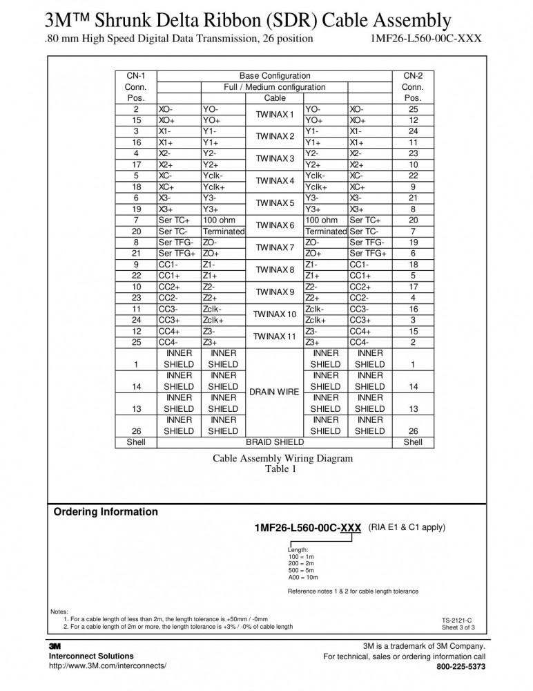 3M 1MF26-L560-00C-A00 pinout page