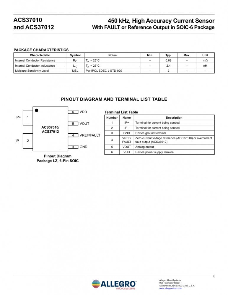 ACS37010 datasheet page 4