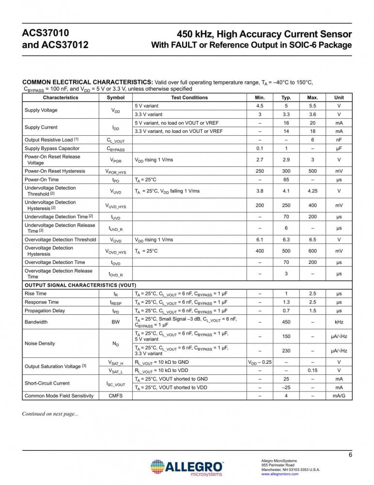 ACS37010 datasheet page 6