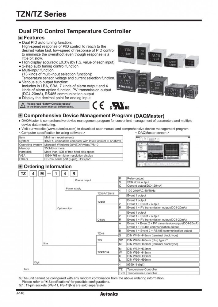 TZN/TZ Series document page 1