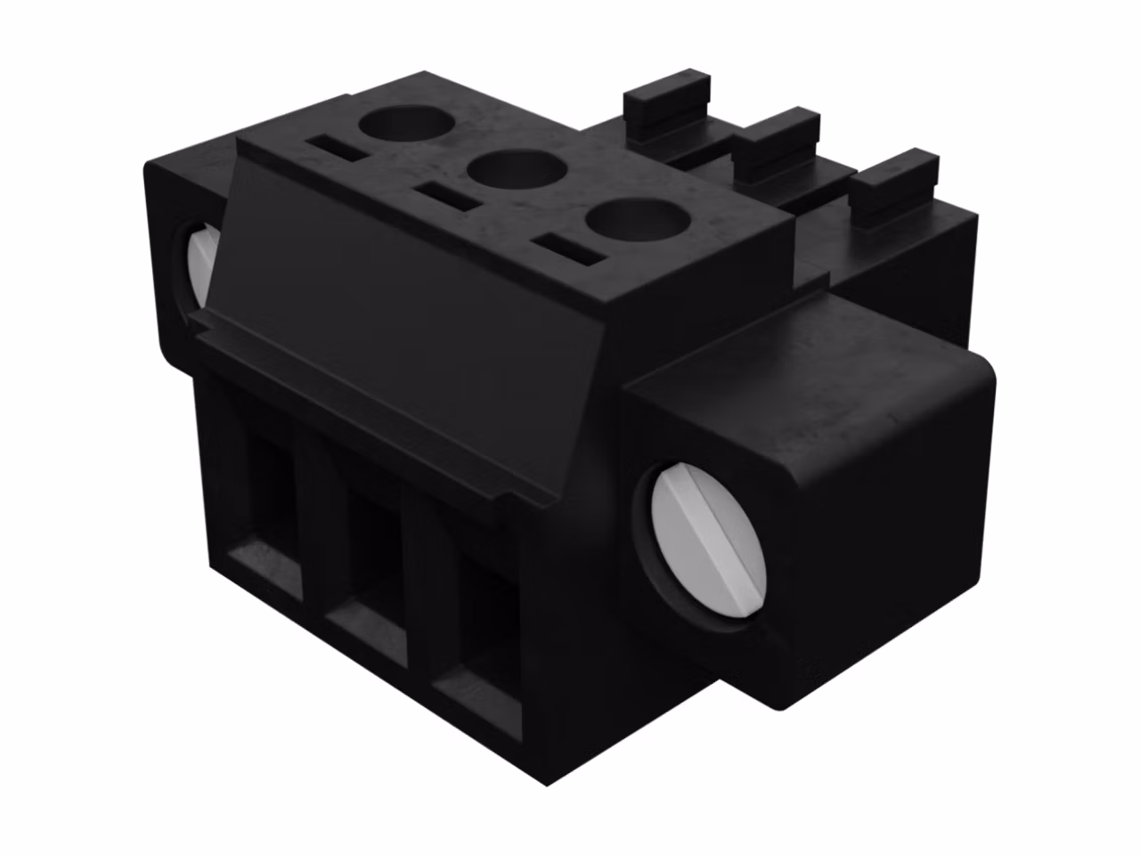 3.81mm Pitch Eurostyle Horizontal Plug, with Retention Screws and Standard Imprinting, Black, 3 Circuits for sale