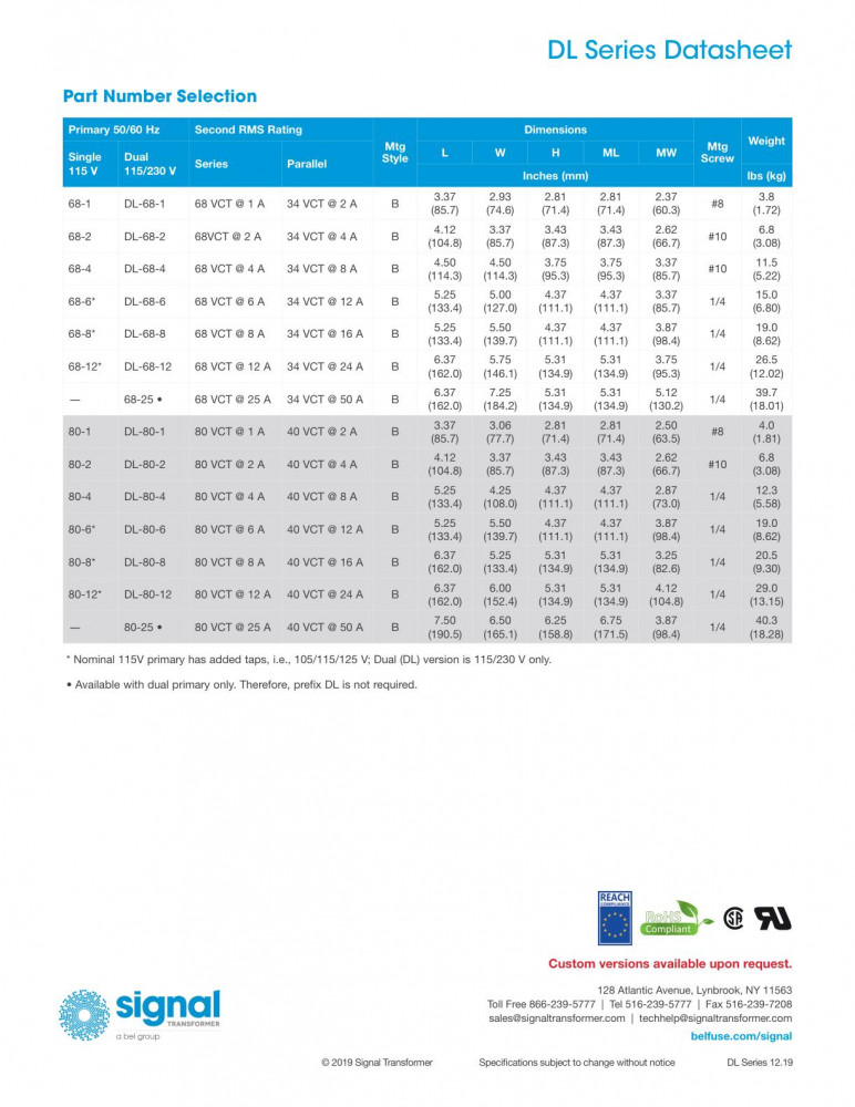 Bel Fuse DL Series datasheet page 5
