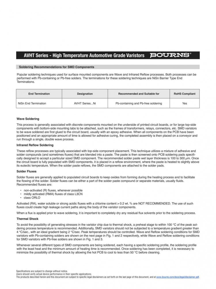 BOURNS AVHT datasheet page 10