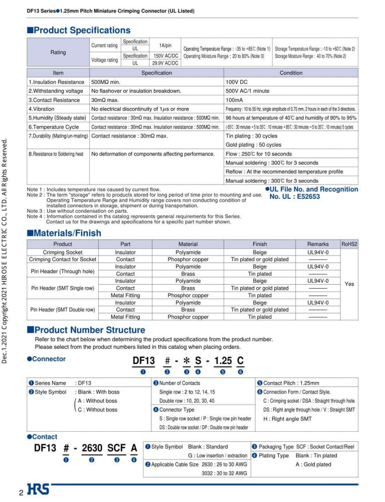 HRS DF13 technical document page 2