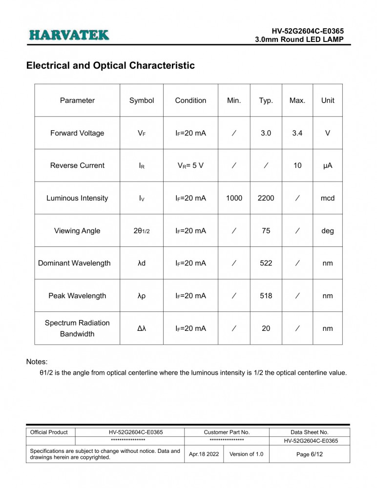 HV-52G2604C-E0365 datasheet page 6
