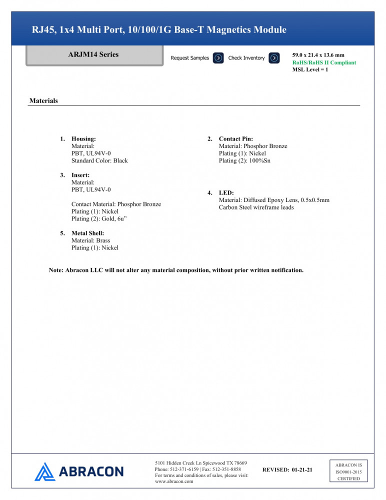 ARJM14 series product documentation page 3