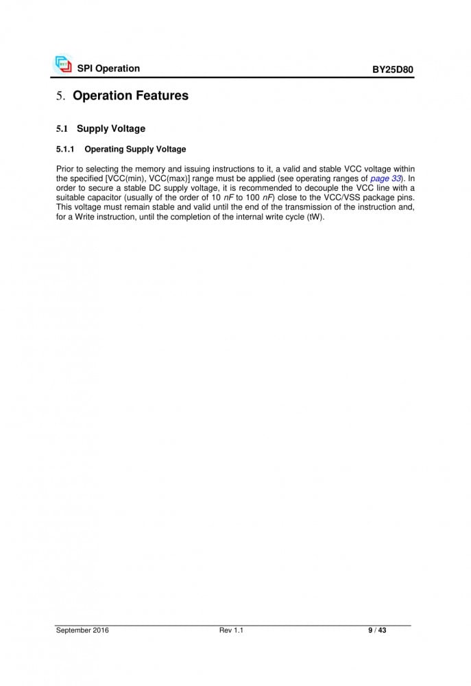 BY25D80 datasheet page 9