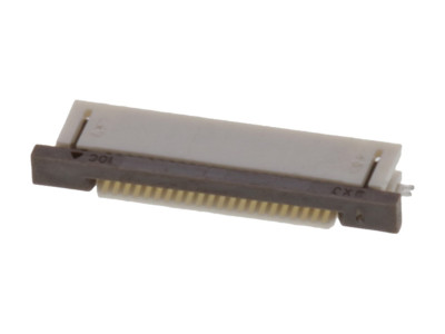 Easy-On FFC/FPC Connector, 0.50mm Pitch, Slider Series, Right-Angle, Bottom Contact, 2.00mm Height, 29 Circuits, Tin-Silver-Bismuth Plating