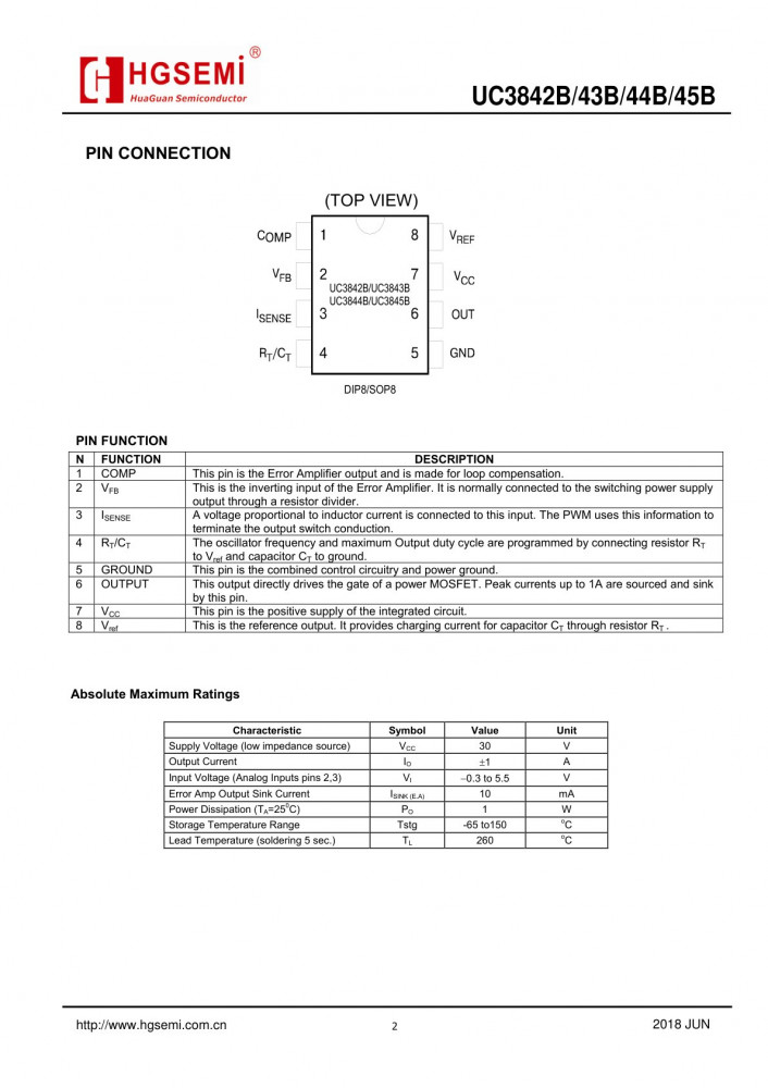 UC3842BM/TR technical document page 2