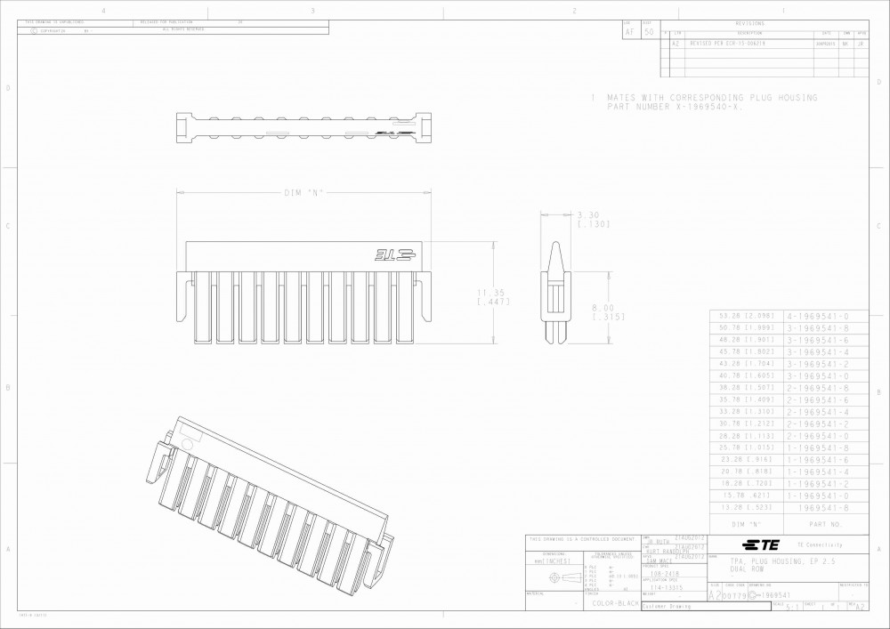 TE Connectivity 1-1969541-6 controlled drawing preview